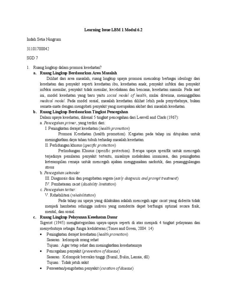 LI Indah LBM 1 Modul 6.2 | PDF | Kesehatan Holistik