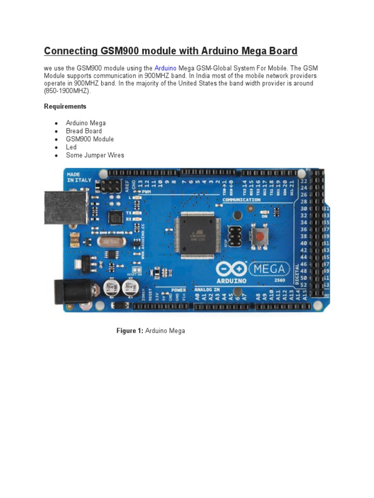 Connecting GSM900 Module With Arduino Mega Board | PDF | Arduino ...