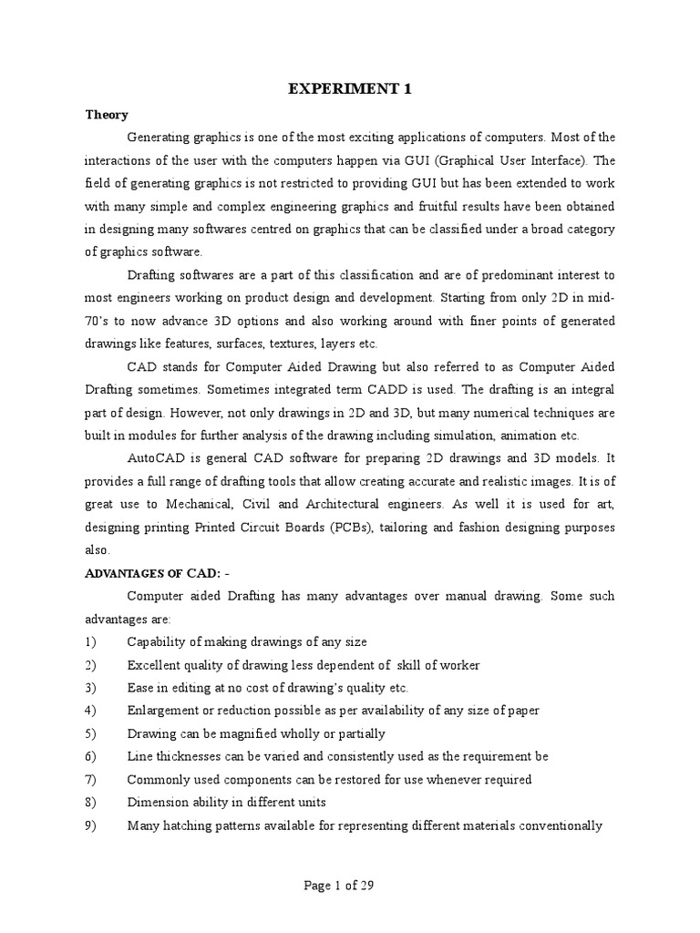 AutoCAD Practical File | PDF | Computer Aided Design | Cartesian ...