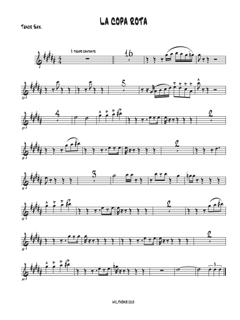 LA COPA ROTA - Tenor Sax | PDF