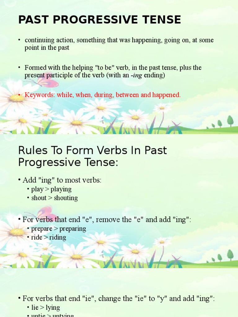 Past Progressive Tense Explained | PDF