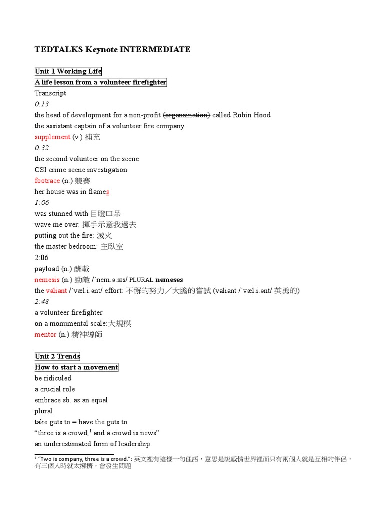 TED TALKS Keynote INTERMEDIATE | PDF | Attention Deficit Hyperactivity ...