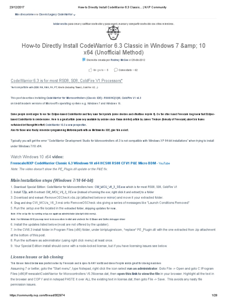 How To Directly Install Codewarrior 63 Classic Pdf Windows Xp Microsoft Windows 