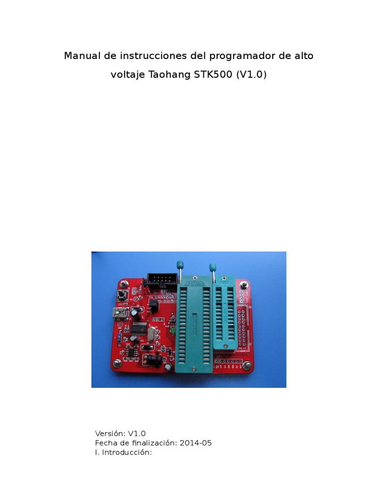 Manual de Instrucciones Del Programador de Alto Voltaje Taohang STK500 | PDF | Archivo de ...