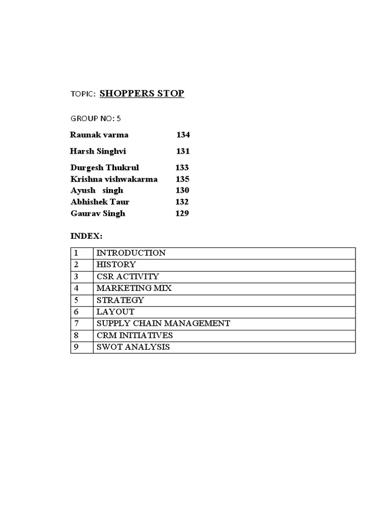 Shoppers Stop | PDF | Retail | Corporate Social Responsibility