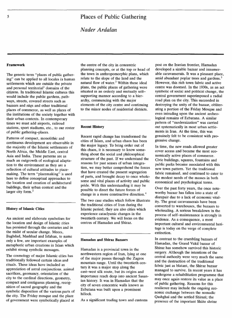PlacesPublicGatheringinIslam - Nader Ardalan PDF | PDF