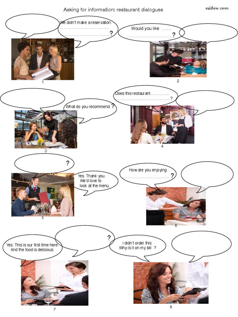 Restaurant Dialogues 2018 Asking For Information All Ob | PDF | Menu ...