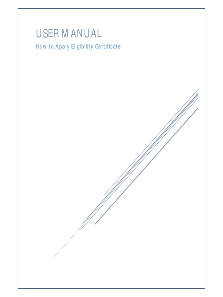 Eligibility Certificate Application Guide | PDF | Login | Password