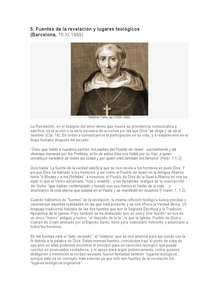 Melchor Cano | PDF | Divinidad (disciplina académica) | Iglesia Católica