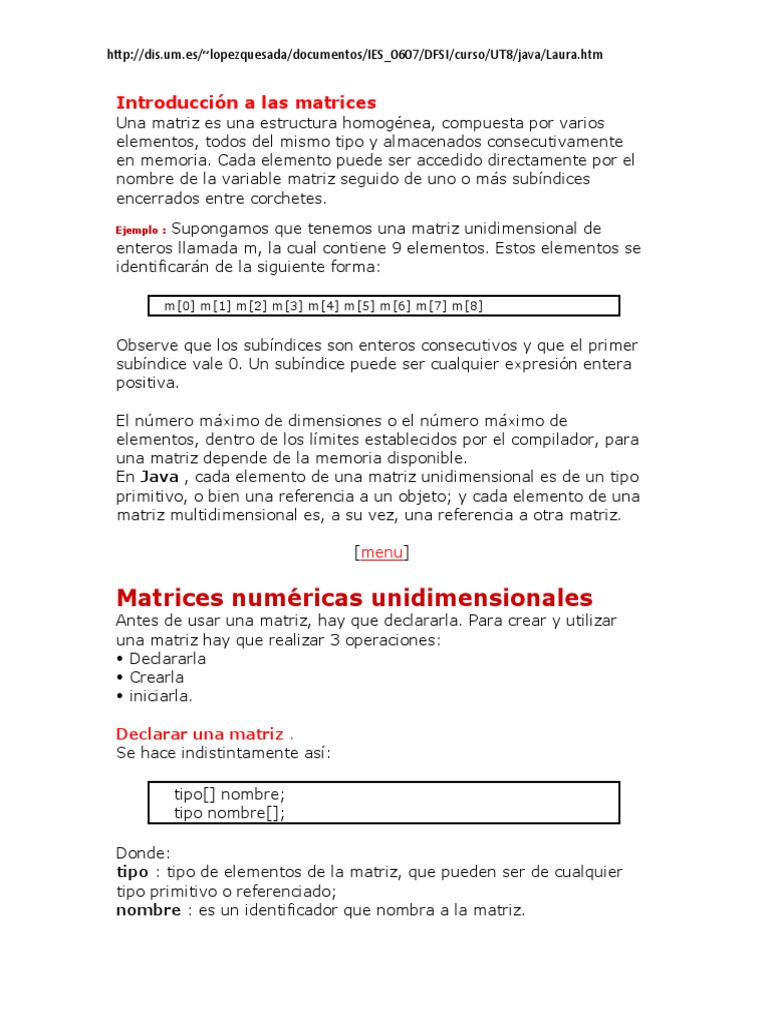 Introducción A Las Matrices | PDF | Estructura de datos de matriz ...