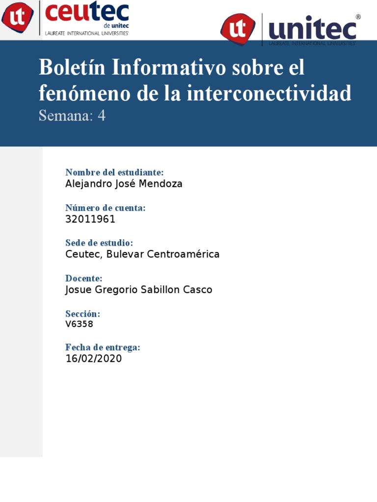 Boletín Informativo Sobre El Fenómeno de La Interconectividad | PDF | Sociedad | Ciencias económicas
