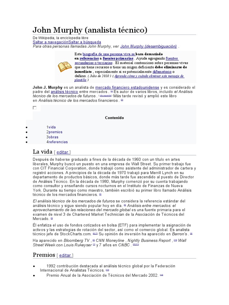 John Murphy | PDF | Fondo de inversion | Análisis técnico