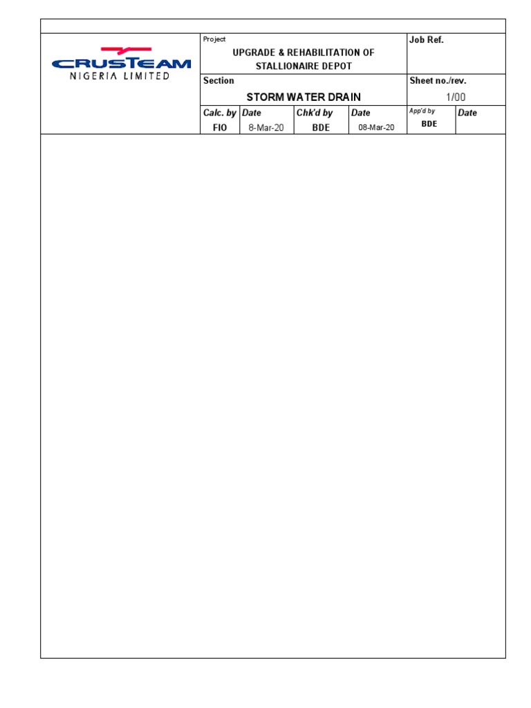 Structural Design Calculation For Drainage | PDF | Drainage Basin ...