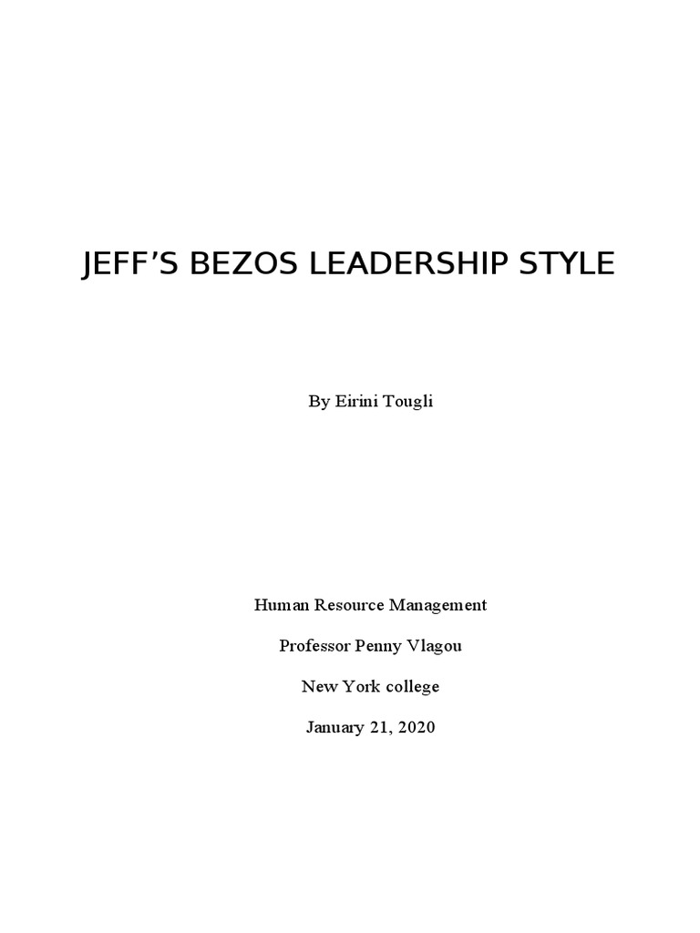 Jeff Bezos Leadership Style | PDF | Leadership | Transformational ...