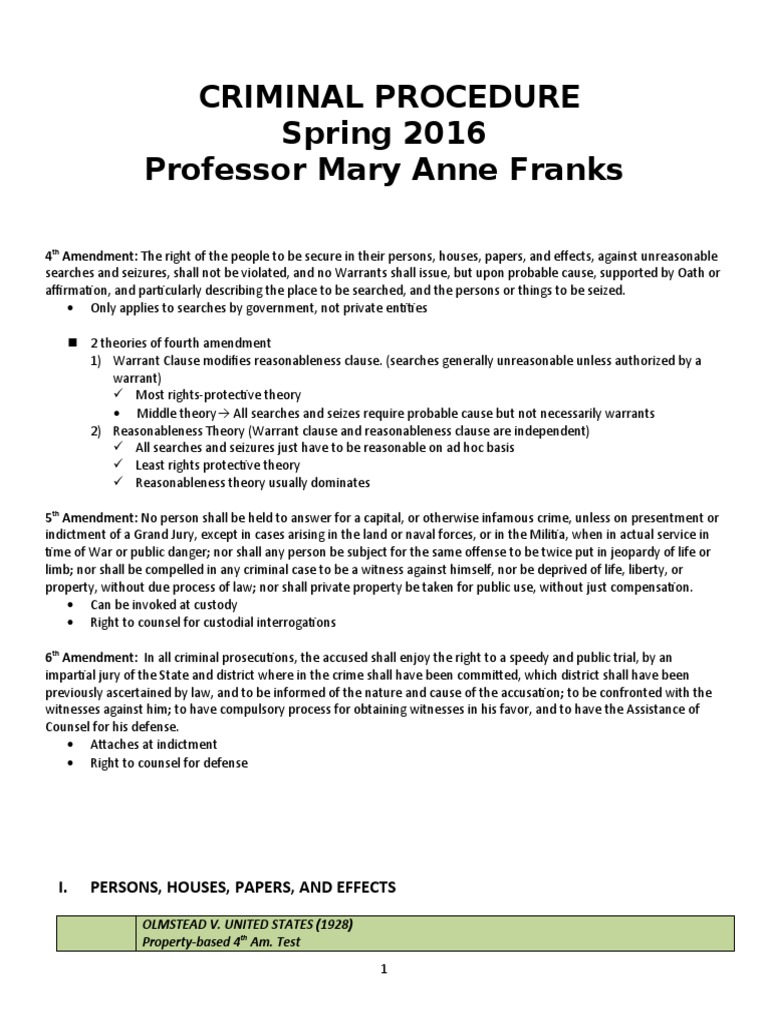 Criminal Procedure | PDF | Search Warrant | Fourth Amendment To The ...