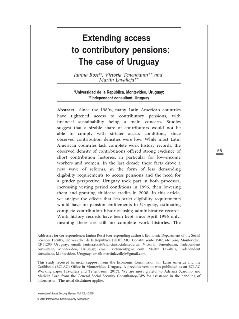 Rossi Et Al-2019-International Social Security Review PDF | PDF ...