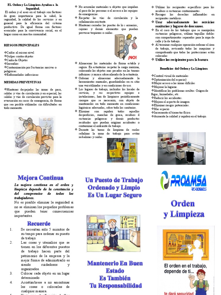 TRIPTICO Orden y Limpieza | PDF | Residuos | Naturaleza