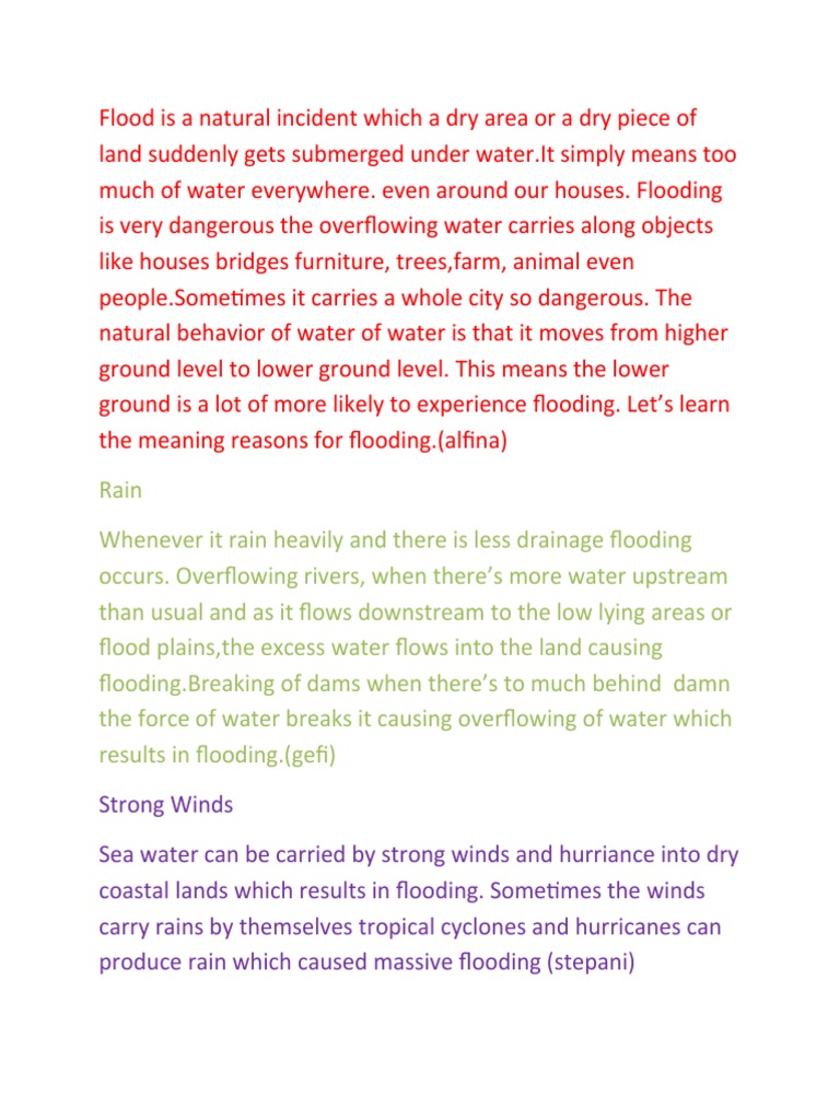 Flood Is A Natural Incident Which A Dry Area or A Dry Piece of Land ...