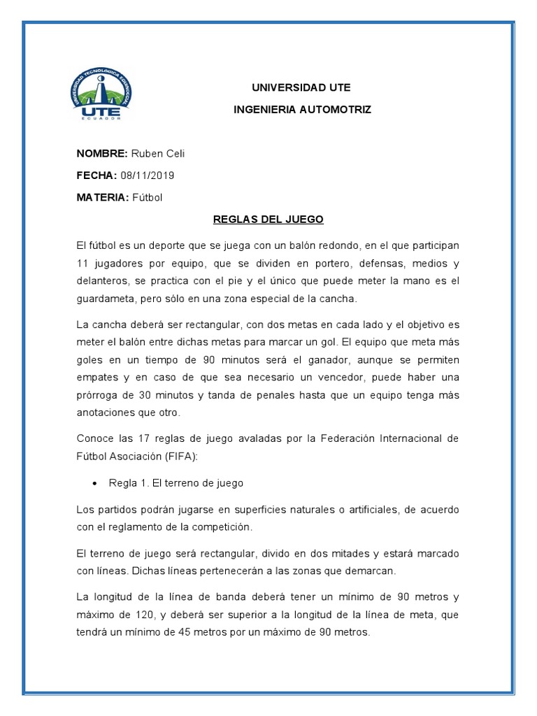 Reglas 1,2,3, y 4 | PDF | Asociación de Futbol | Códigos de fútbol