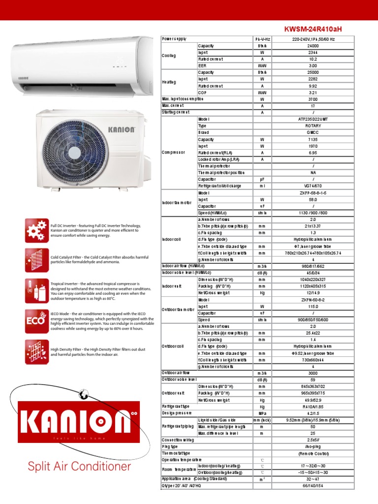 KANION 24,000 BTU DC Inverter Air Conditioner with Cold Catalyst Filter ...