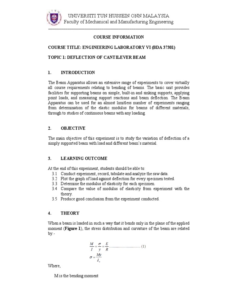 4 Lab Sheet Solid 2 2015 PDF | PDF | Beam (Structure) | Bending