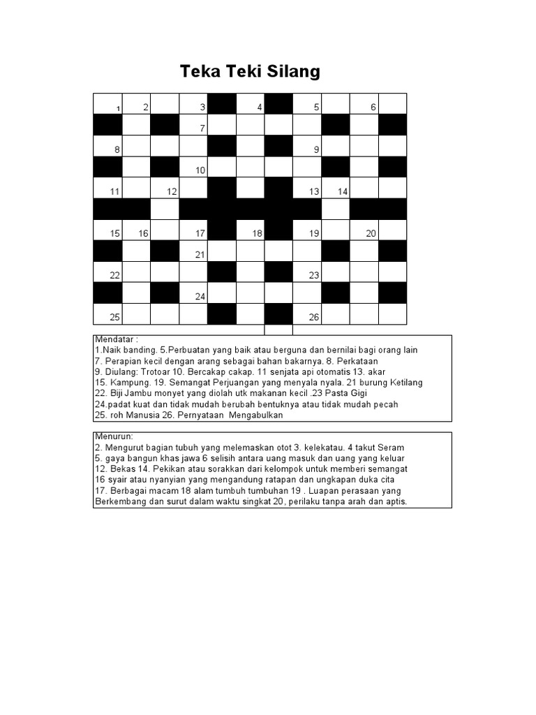 Teka Teki Silang 1 | PDF