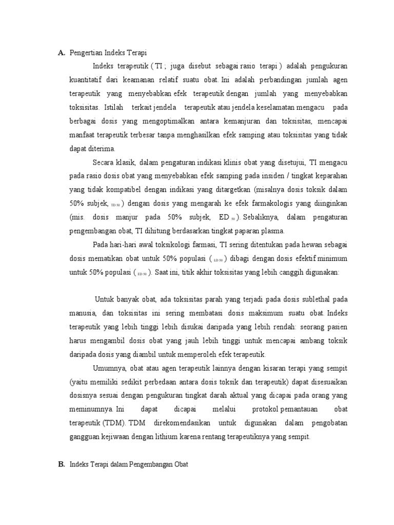 Pengertian Indeks Terapi | PDF