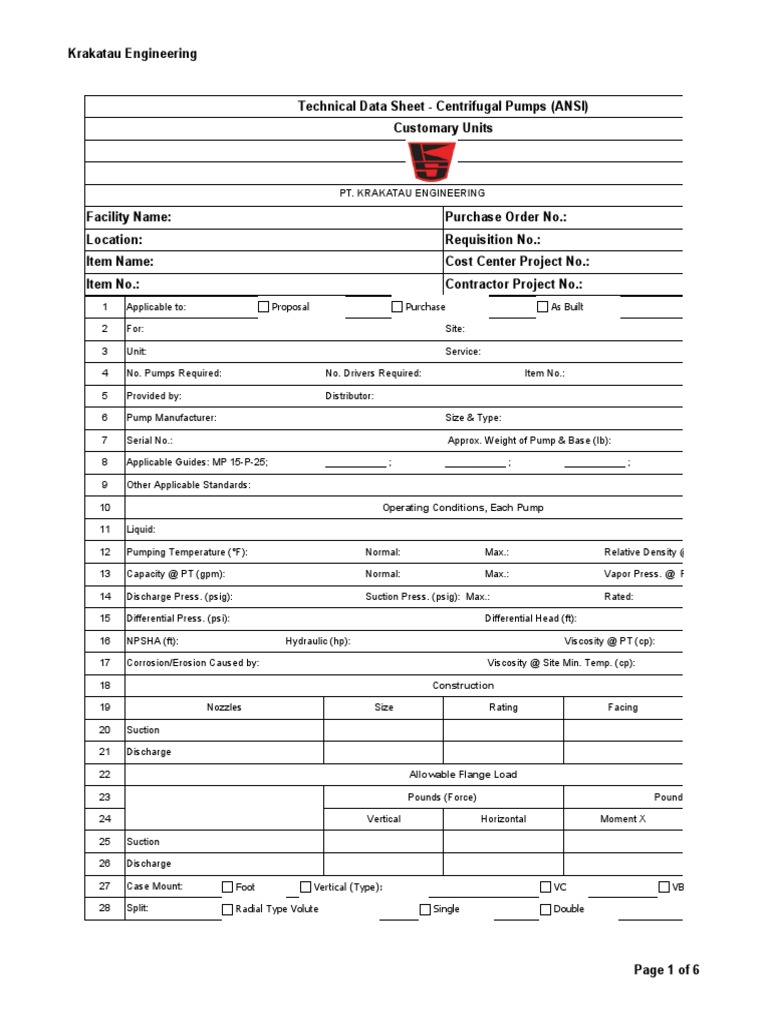 Technical Data Sheets - Centrifugal Pumps ANSI | PDF | Pump | Pipe (Fluid Conveyance)