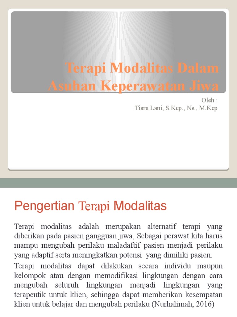 Terapi Modalitas Dalam Asuhan Keperawatan Jiwa | PDF | Karier & Perkembangan | Pengembangan Diri