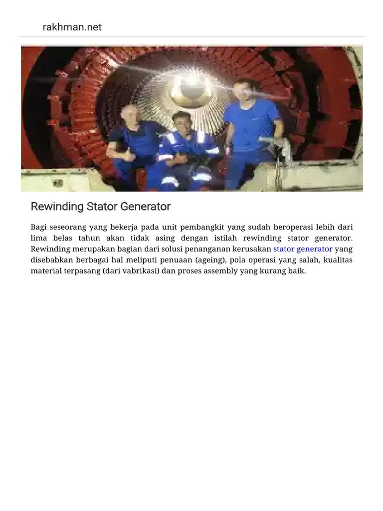 Rewinding Stator Generator PDF | PDF