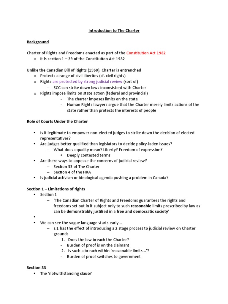 Understanding Canada's Charter of Rights | PDF | Constitutional ...