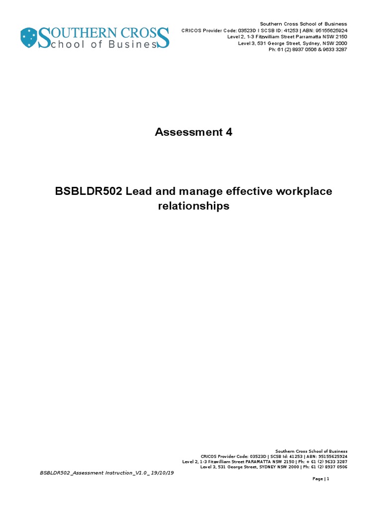 BSBLDR502 - Assessment 4 | PDF | Behavioural Sciences | Cognition