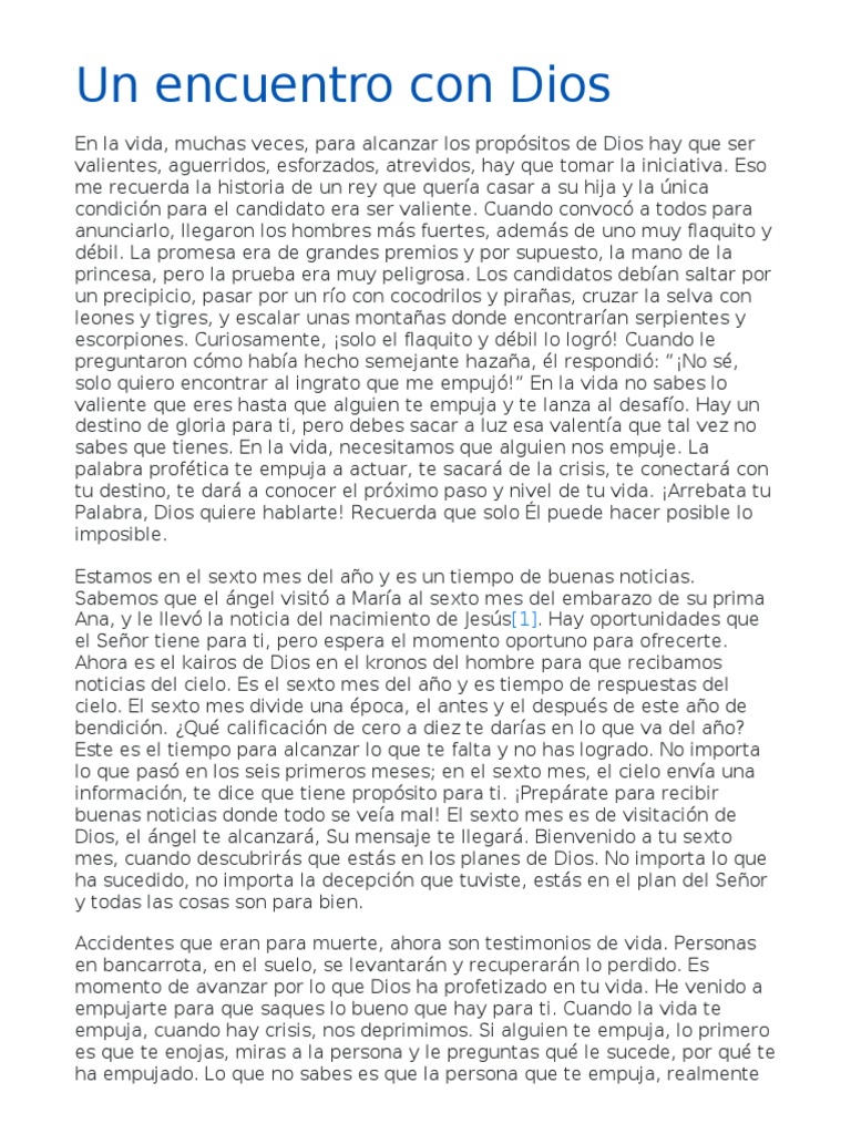 Un Encuentro Con Dios | PDF | Bendición | María, madre de Jesús
