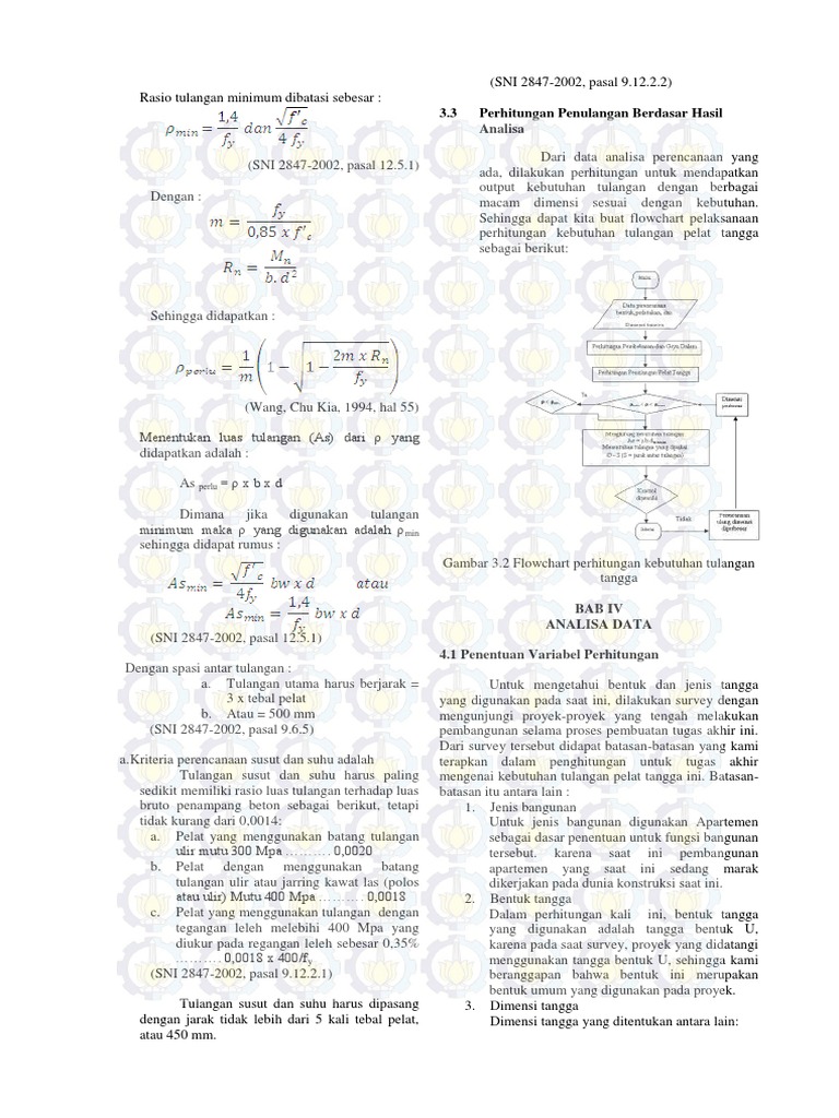 Rasio dan Luas Tulangan Beton SNI | PDF