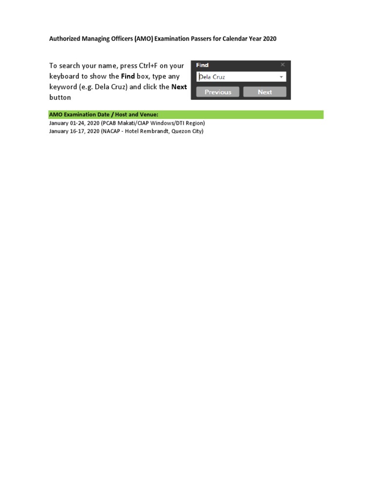 AMO Examination Passers 2020 List | PDF | Nature