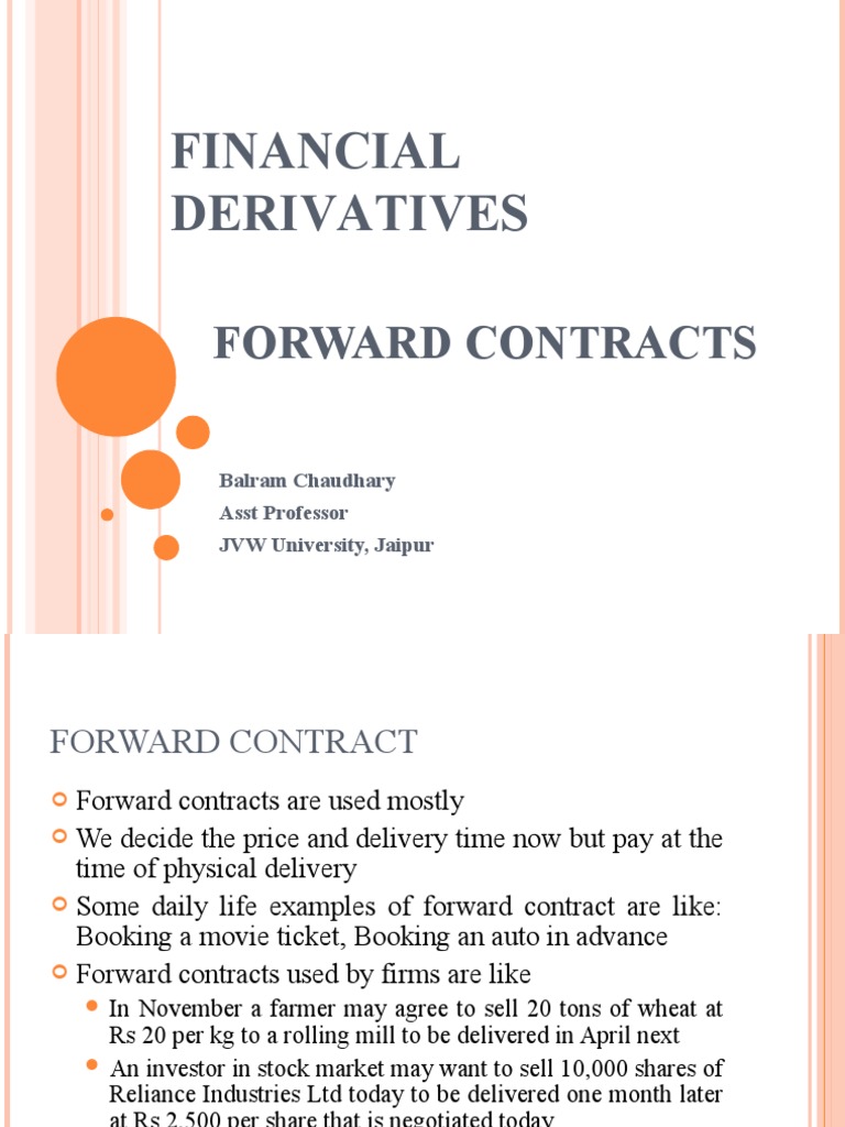 Financial Derivatives: Forward Contracts | PDF