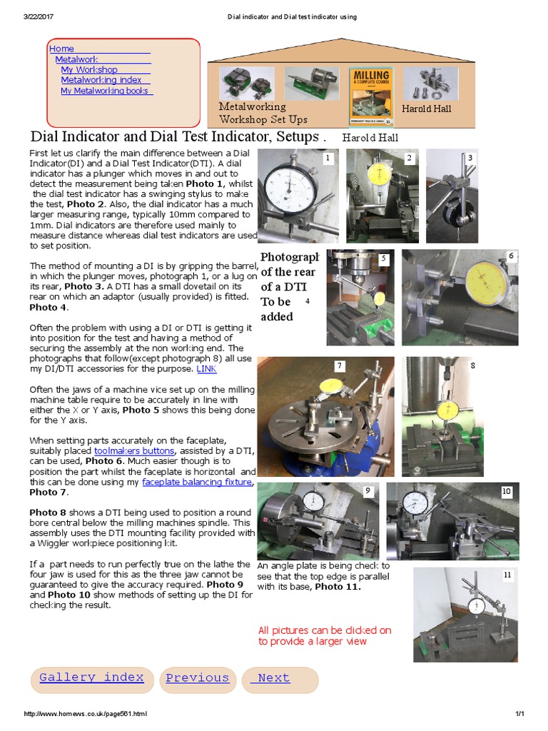 Dial Indicator vs. Test Indicator Guide | PDF | Metalworking | Tools