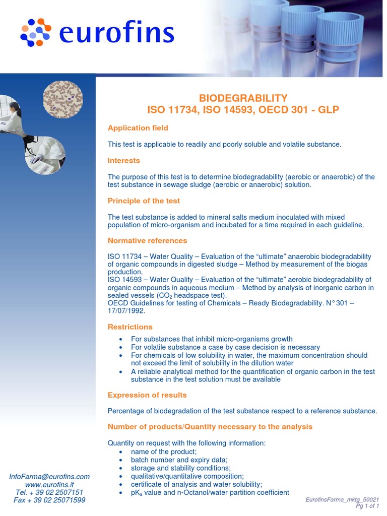 Biodegradability Test | PDF | Anaerobic Digestion | Chemical Substances