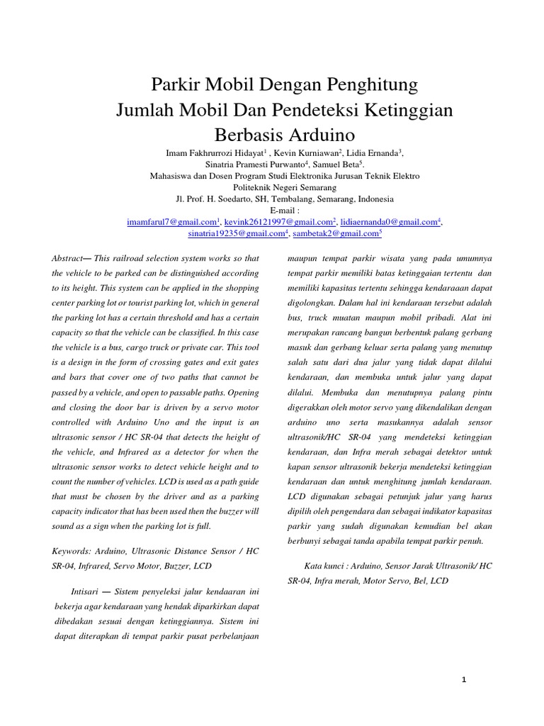 Jurnal Proyek Arduino PDF | PDF | Teknologi & Rekayasa