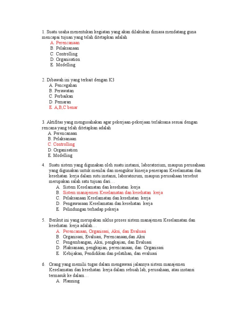 Kelas D4 1A Soal Soal smk3 | PDF