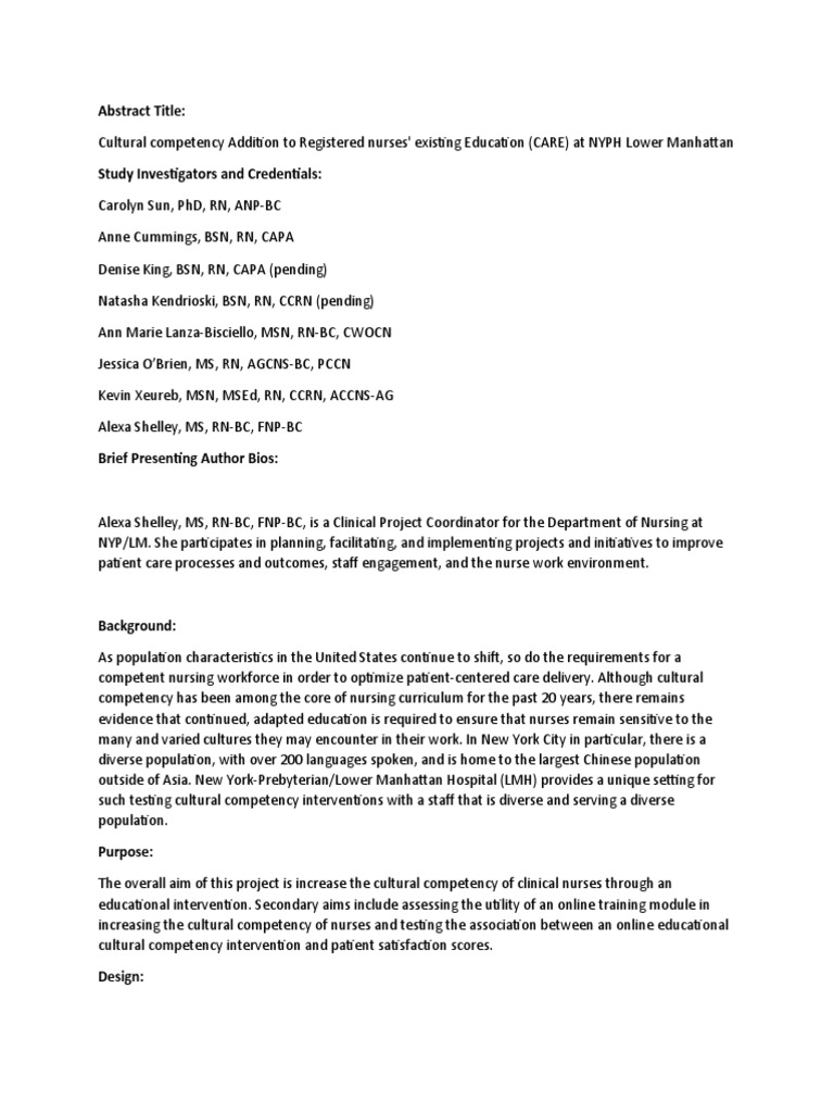 Care Abstract Ebp Symposium 7 | PDF | Survey Methodology | Nursing