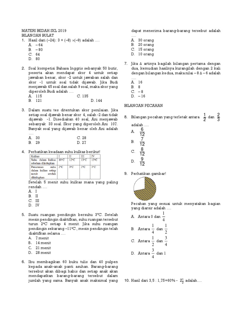 MATERI BEDAH SKL 2019 TJ | PDF