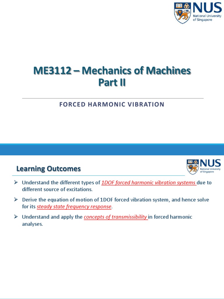 ME2115 - Forced Vibration PDF | PDF | Physical Phenomena | Mechanical Engineering