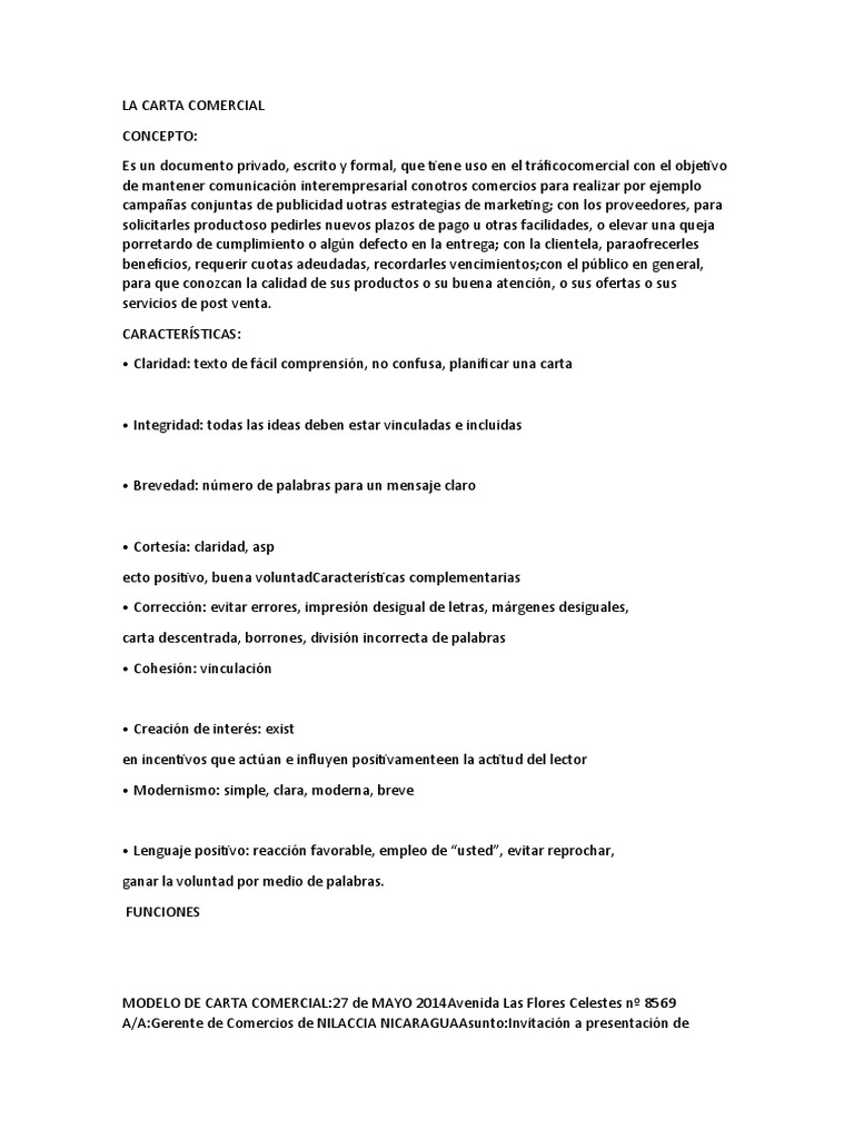 La Carta Comercial | PDF | Marketing | Business