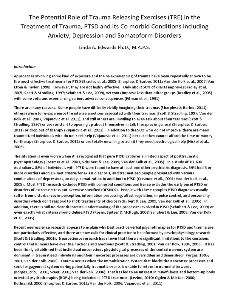 Trauma Releasing Exercises TRE For PTSD41 | PDF | Posttraumatic Stress ...