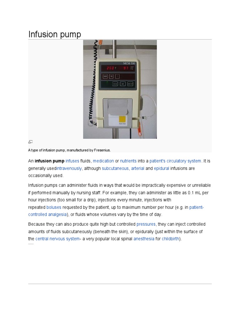 Infusion Pump | PDF | Clinical Medicine | Medicine