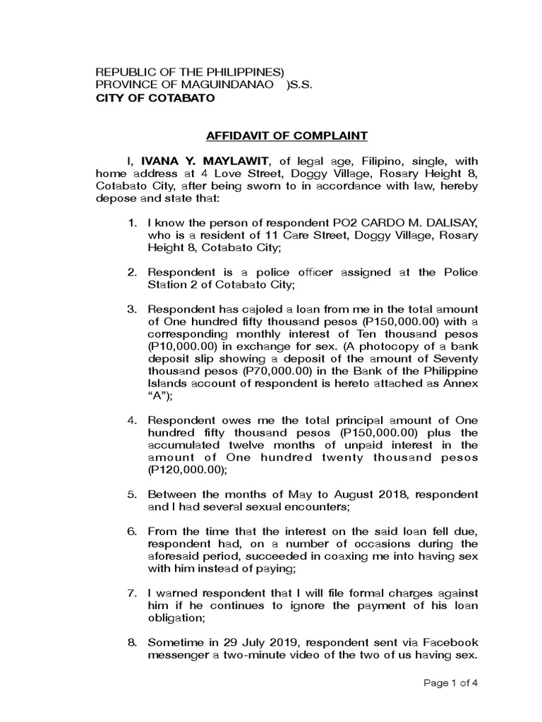 Administrative - Affidavit of Complaint PDF | Download Free PDF | Affidavit | Common Law