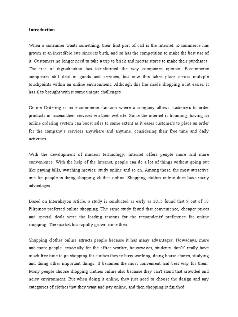 E-Commerce Clothing Introduction | PDF | E Commerce | Online Shopping