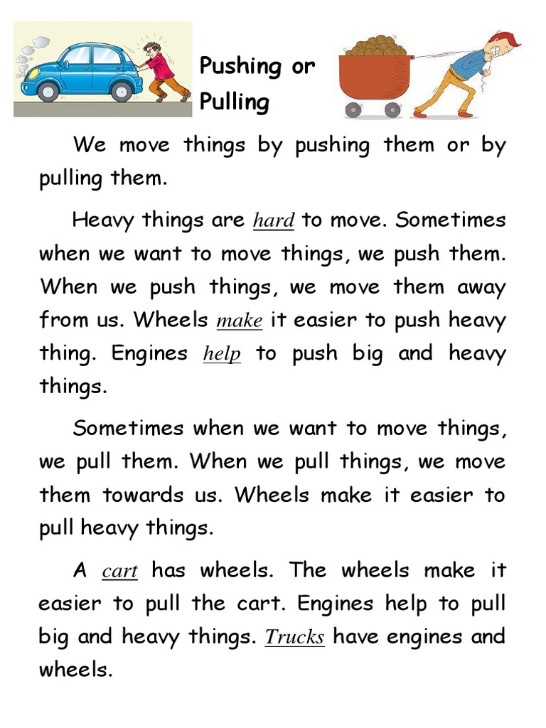 Push and Pull Reading and Comprehension | PDF