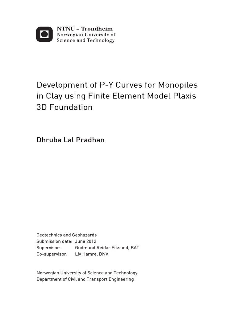 Plaxis 3D For Pile and P Y Curve PDF | PDF | Deep Foundation | Strength ...